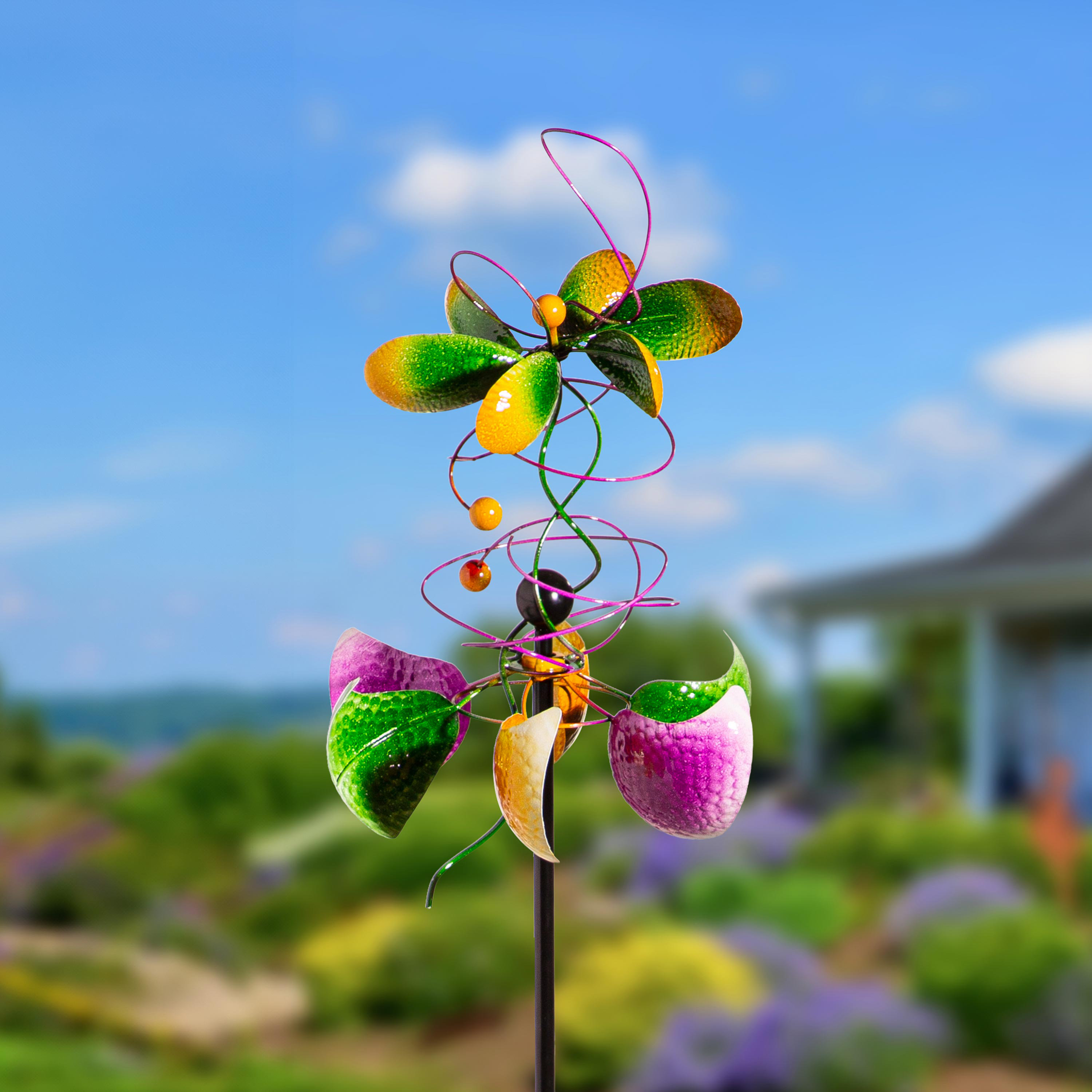 Arlmont & Co. Metal Wind Spinner, Silly Spiral, 75"H | Wayfair