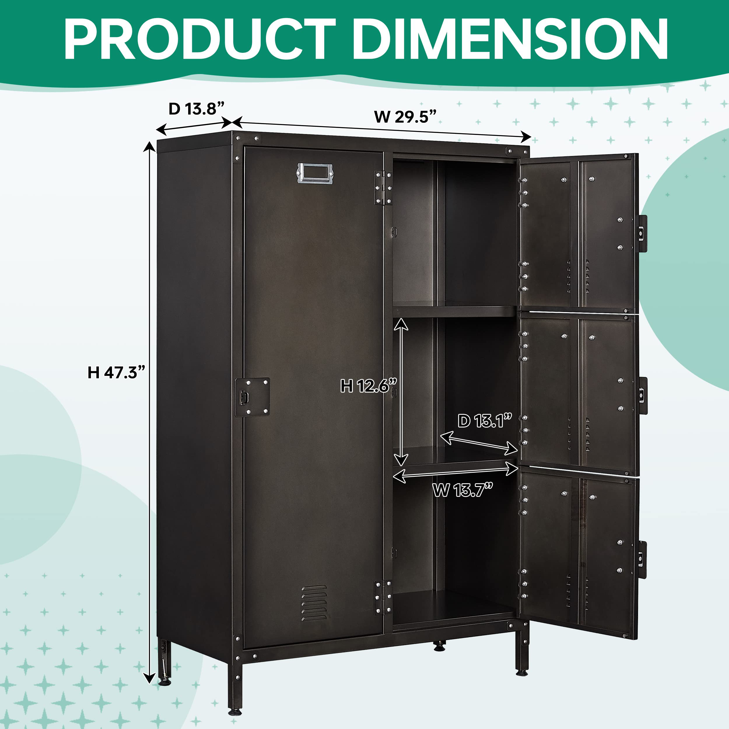 Williston Forge Aleyana 30 Inch Wide Metal Steel Retro Cabinets Storage ...