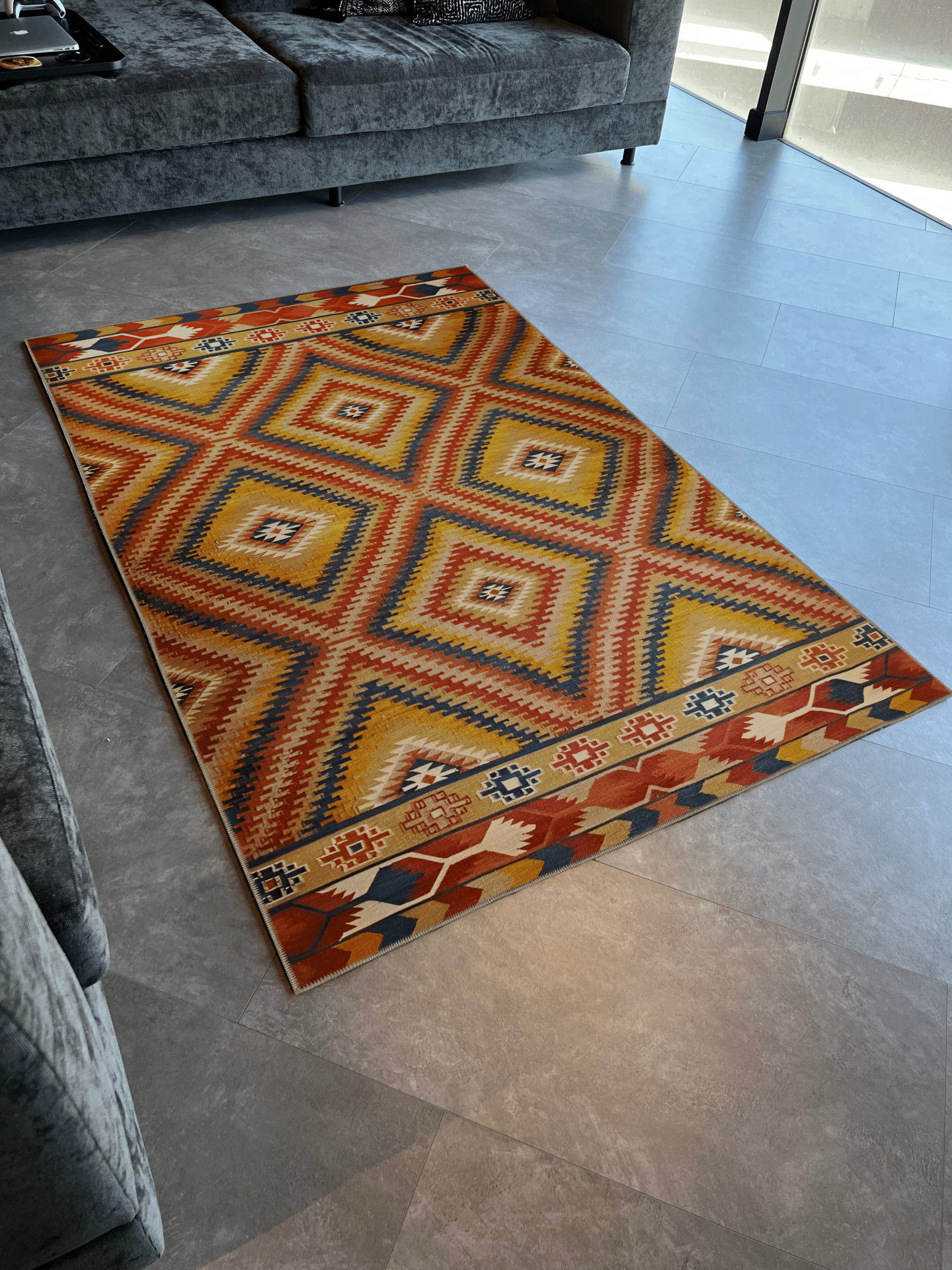 Foundry Select Yellow Themed Multi-Colored Cross Geometric Rectangle ...