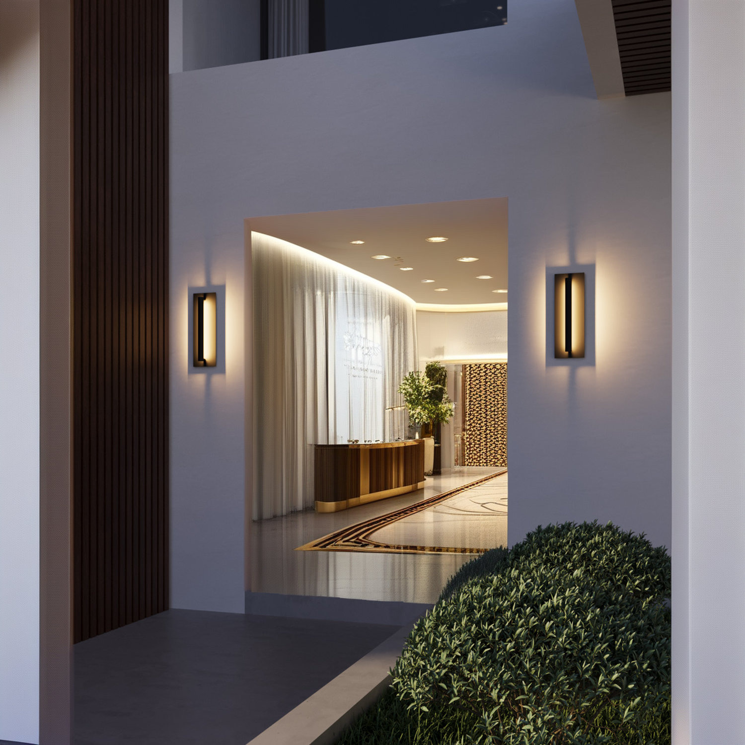 Hokku Designs Commercial Grade LED Outdoor Wall Sconce, 3000K Warm ...