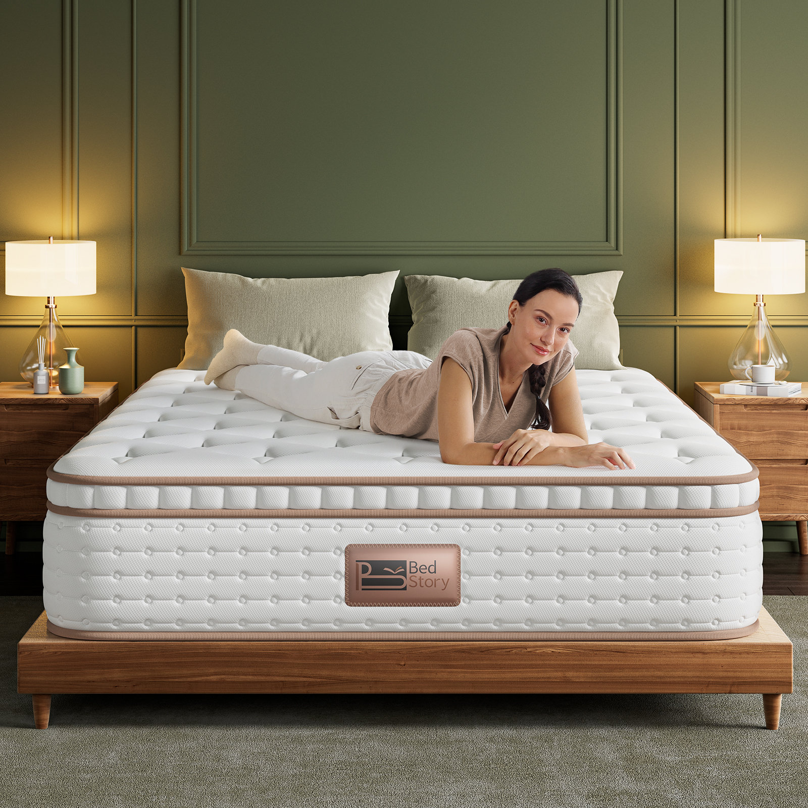 Bedstory 12"/14" 7-Layer Hybrid Mattress with Pocketed Coils & Dual ...