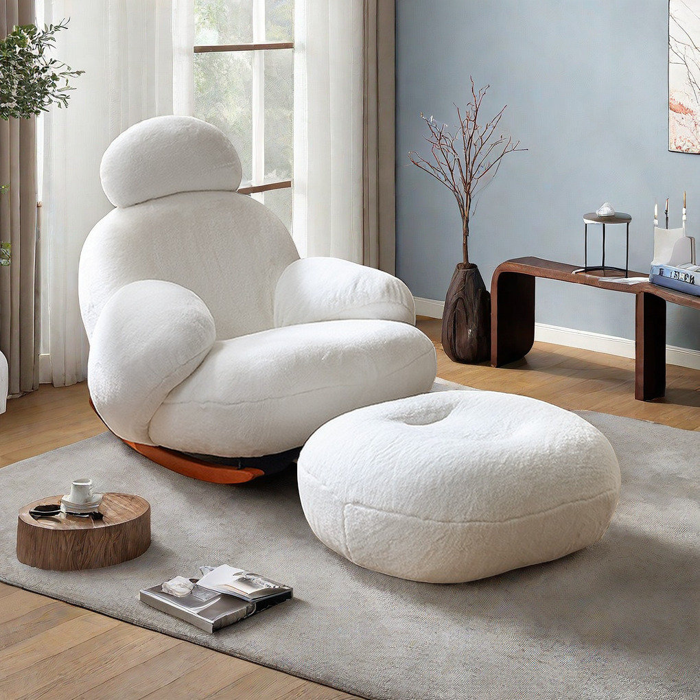 Axis Living White Minimalist Comfortable Rocking Chair Rocking Chair ...
