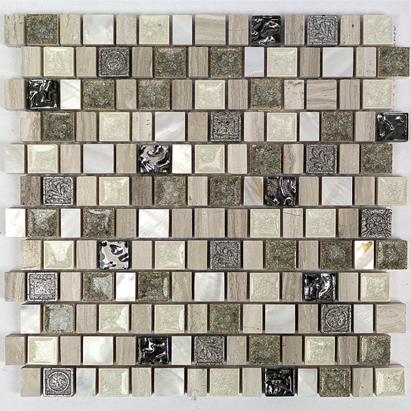 Bond Tile Charm Random Sized Marble Grid Mosaic Wall & Floor Tile | Wayfair
