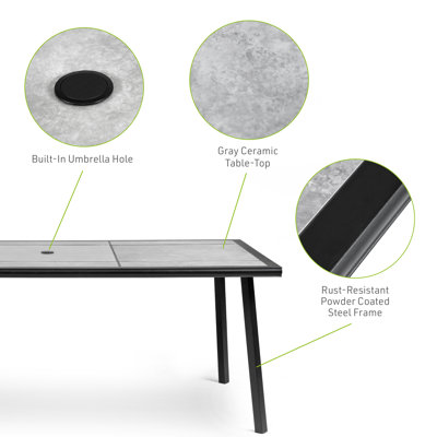 greemotion Ceramic Outdoor Dining Table | Wayfair