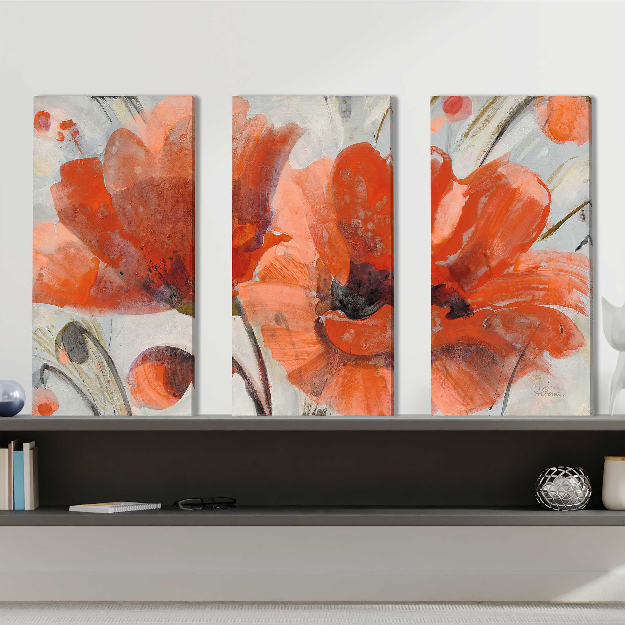 Red Barrel Studio® Popping - 3 Piece Wrapped Canvas Painting Set | Wayfair