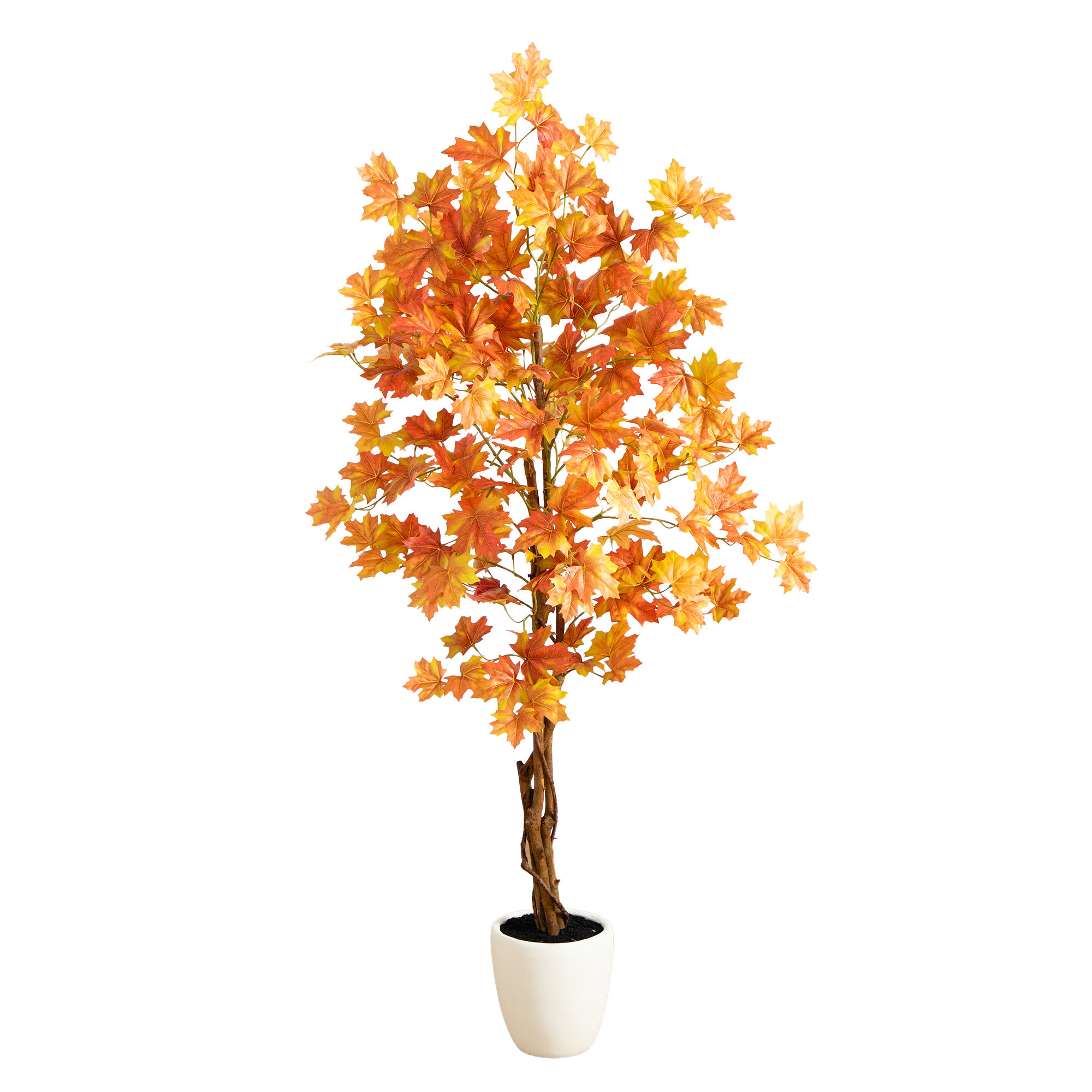 Ophelia & Co. 5ft. Artificial Fall Double Trunk Maple Autumn Tree in ...
