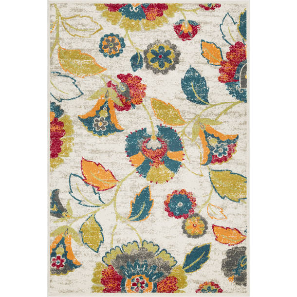 World Menagerie Niccolo Hooked Orange/Red/Green Rug | Wayfair.co.uk