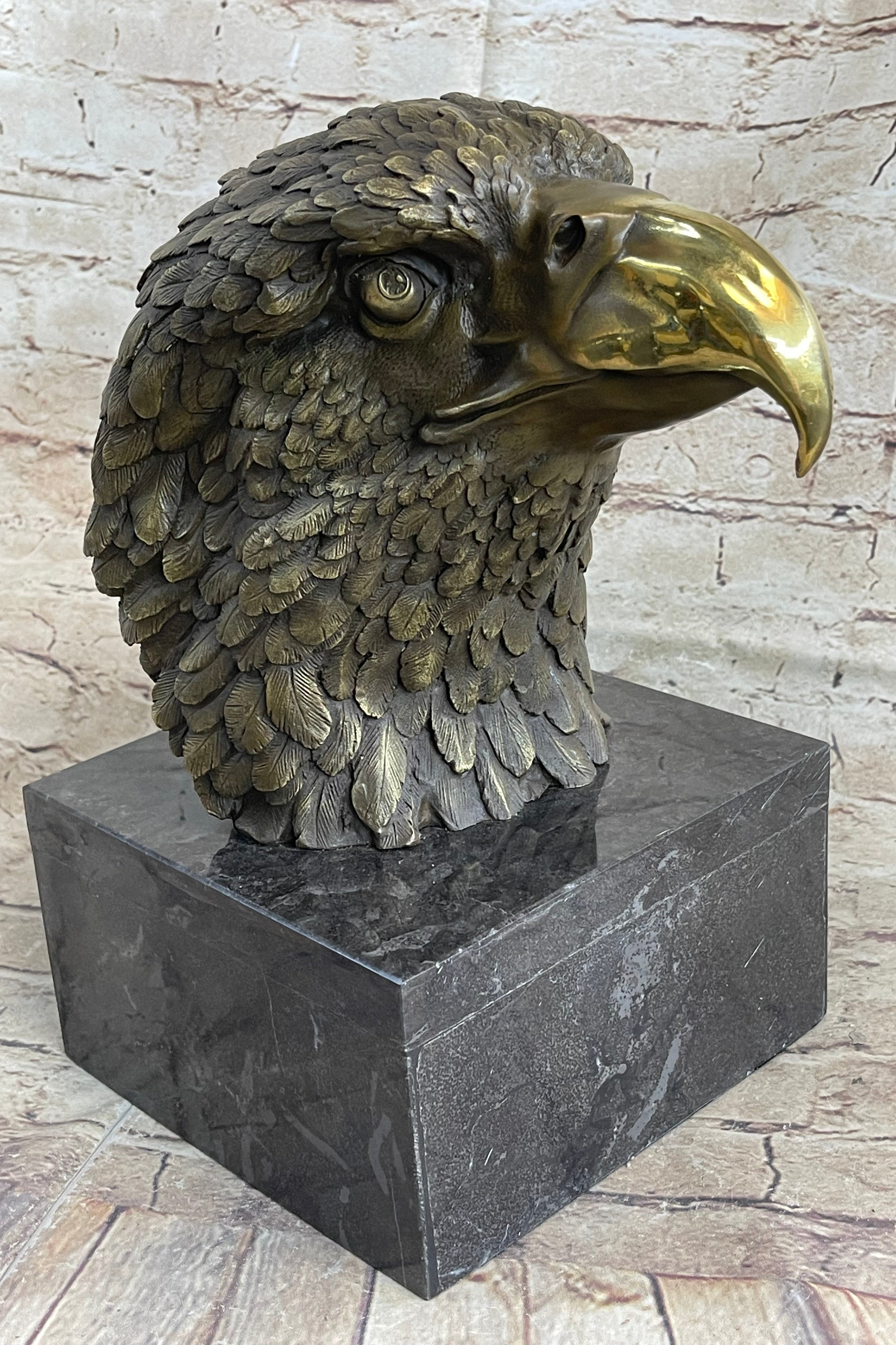 Loon Peak® Joanell Hot Cast Bronze American Bald Eagle Head Bust Statue ...
