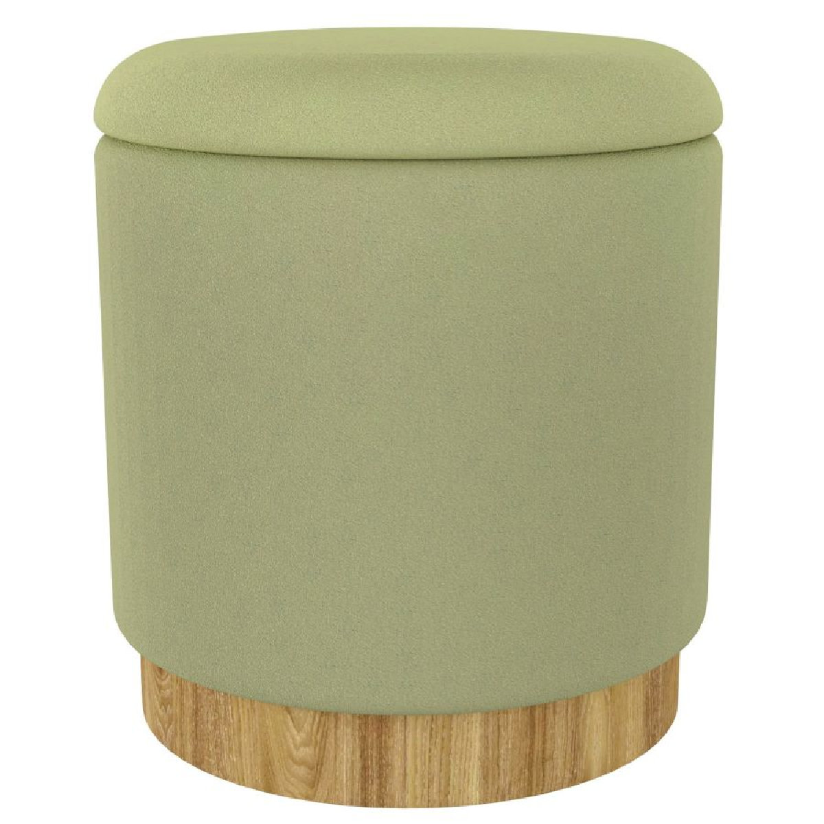 Orren Ellis Conrad Round Storage Ottoman In Warm Grey And Natural ...