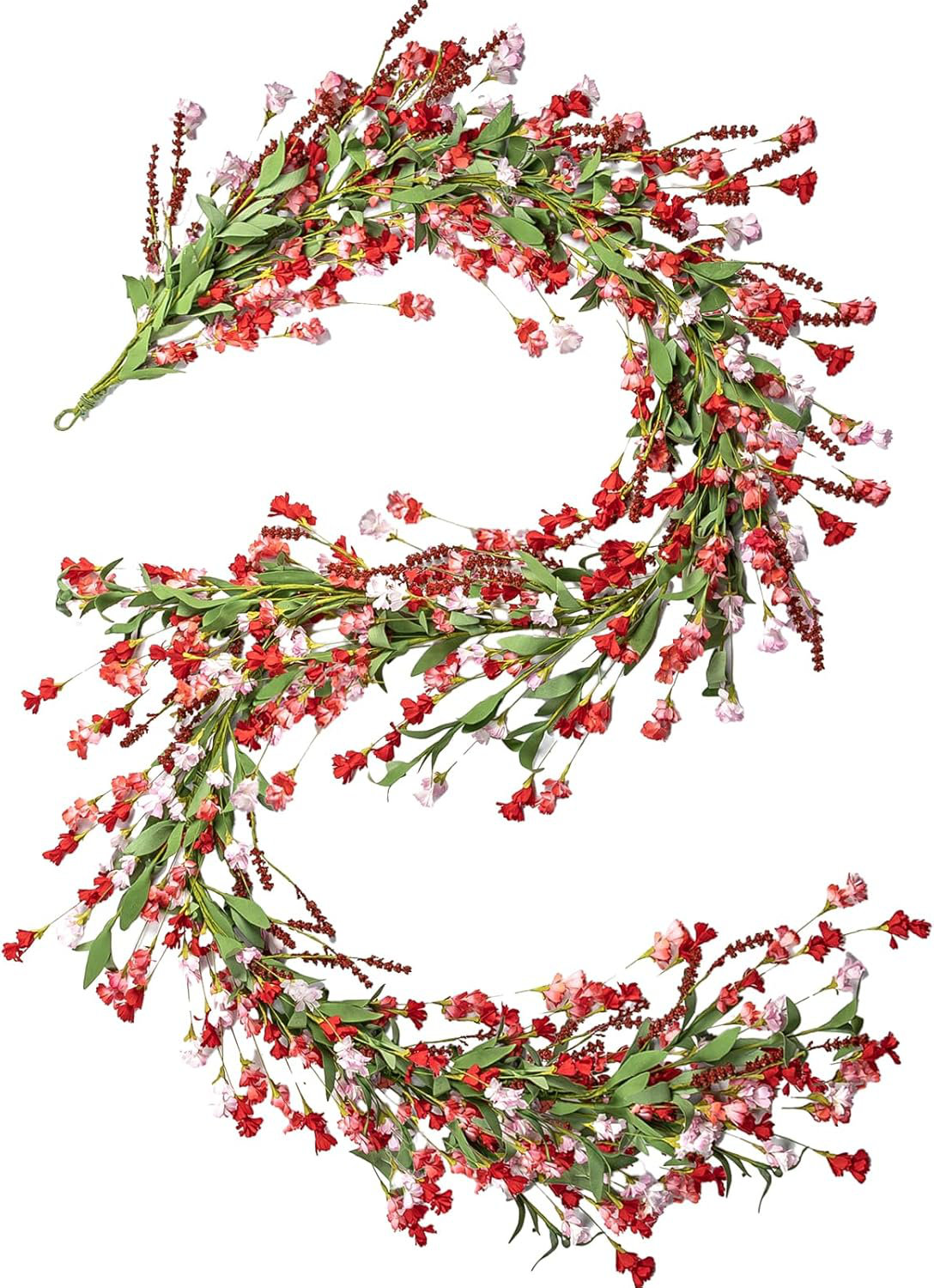 The Holiday Aisle® 6ft Red/pink Wildflower Spring Garland | Wayfair