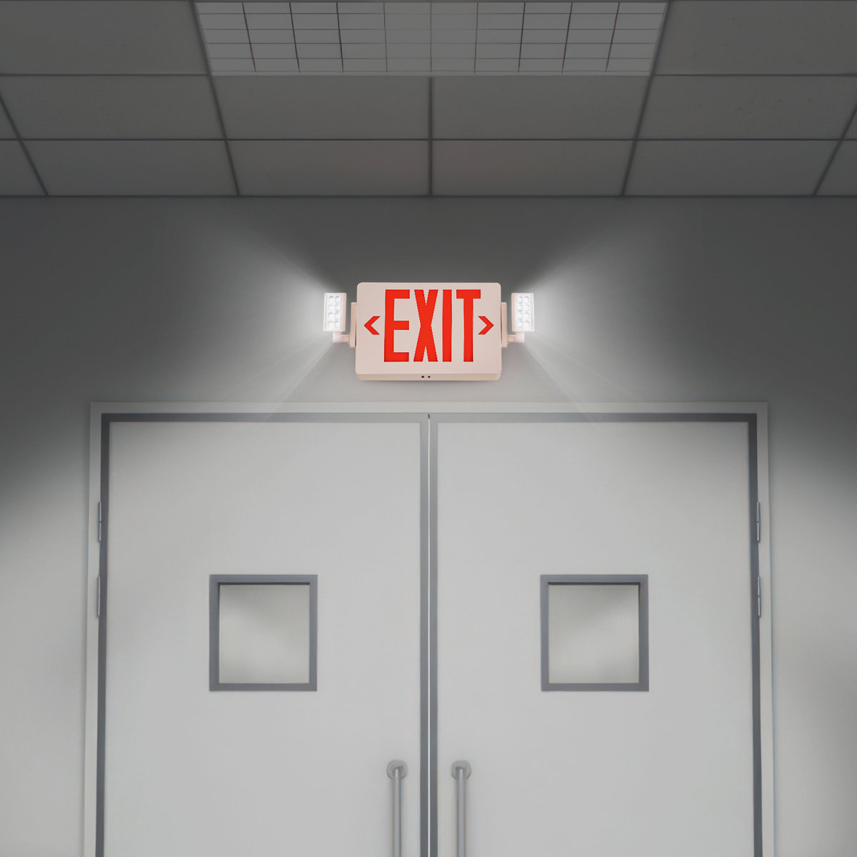 VEVOR LED Double Sided Emergency Exit Combo Sign | Wayfair