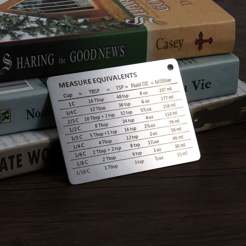 Gustave Magnetic Kitchen Measurement Conversion Chart Stainless Steel ...