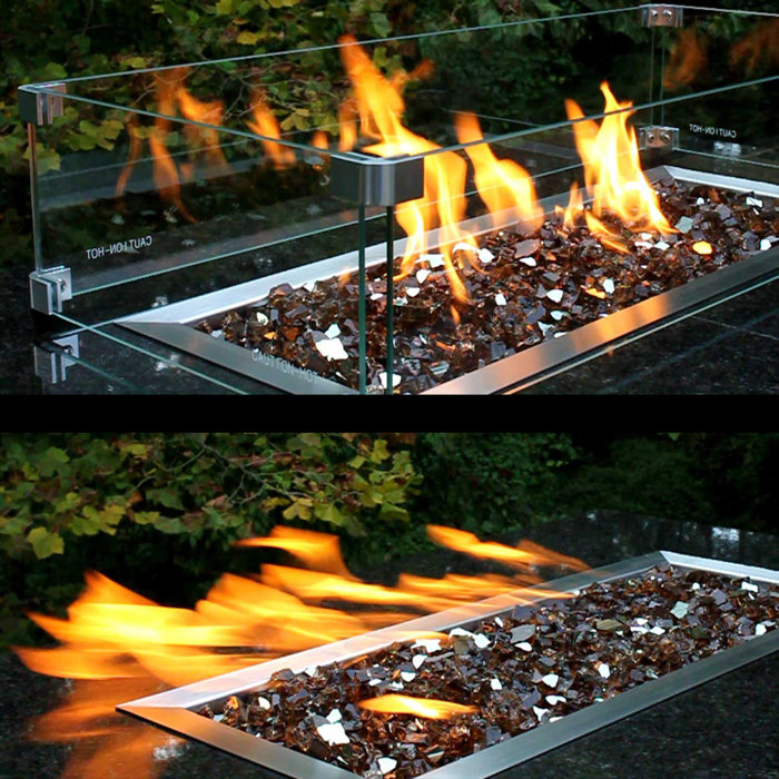 Celestial Fire Glass Square Fire Pit Wind Guard & Reviews | Wayfair