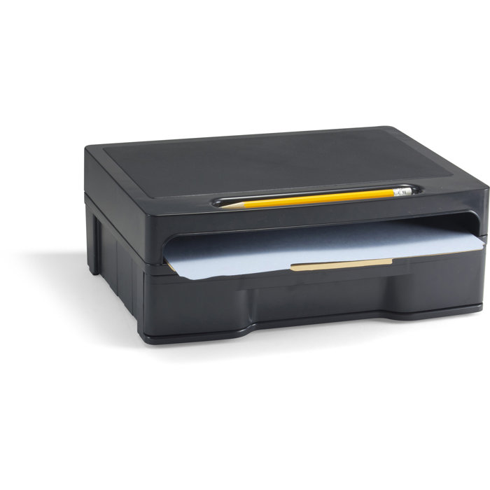 OFFICEMATE INTERNATIONAL CORP. Plastic Monitor Stand with Drawers | Wayfair