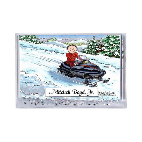 Printed Perfection Personalized Snowmobile - Male MINI Snow Globe Frame ...