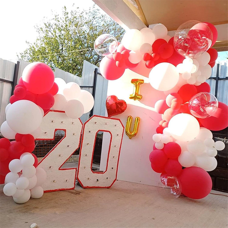 The Party Aisle™ Red White Balloons Set, 35 Pack 12 Inch Red White ...