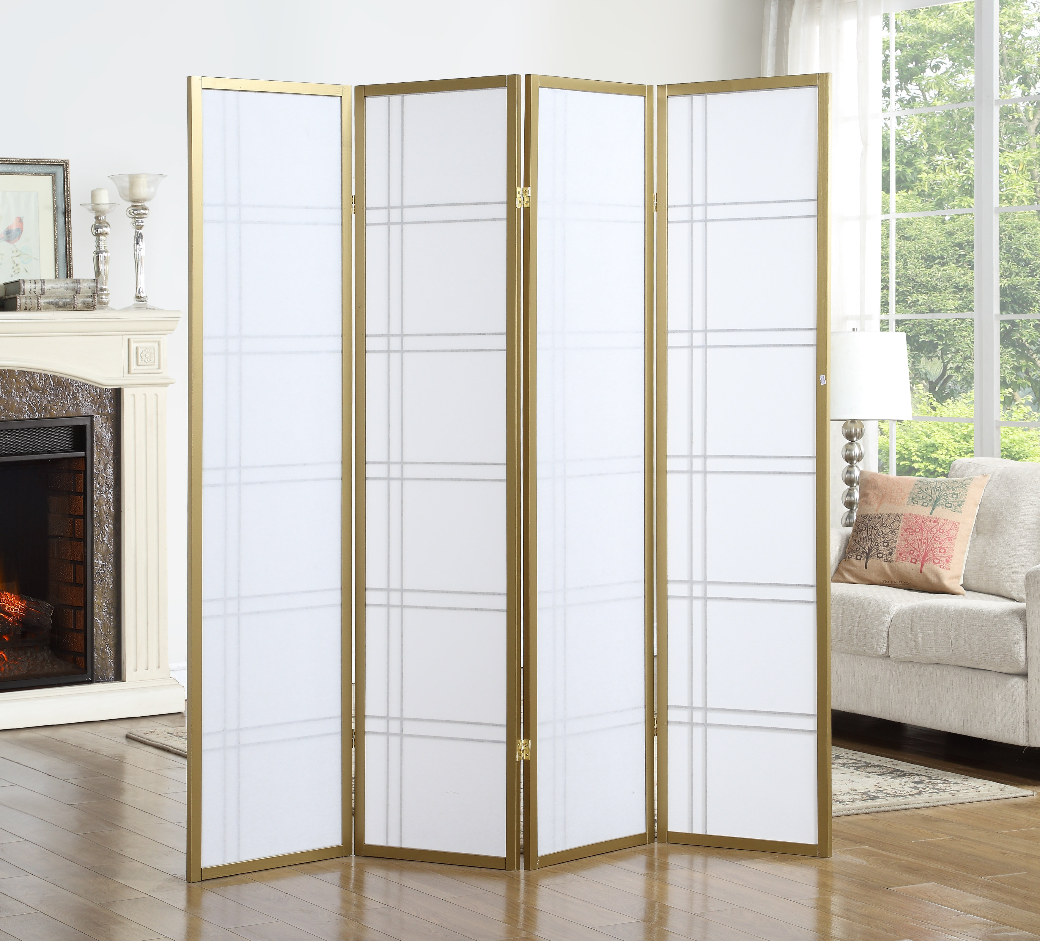 Ebern Designs Lana 72" W x 71" H 4 Panel Folding Room Divider & Reviews ...