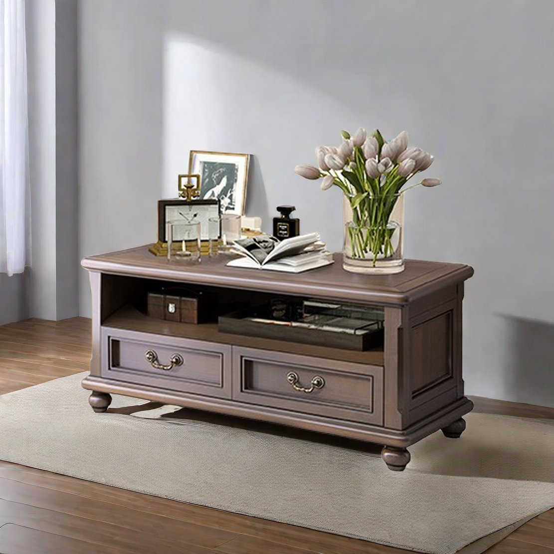 ComfyFurnituress Solid wood bedroom light luxury American TV cabine ...