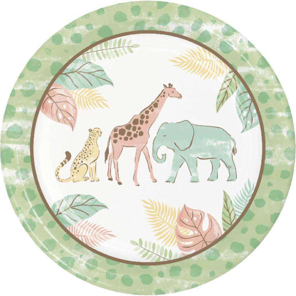 Creative Converting Safari Baby Animal Dinner Plates with Cheetah ...
