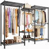 EnHomee 77" Clothes Rack Metal Clothing Rack Loads 725 lbs Adjustable ...