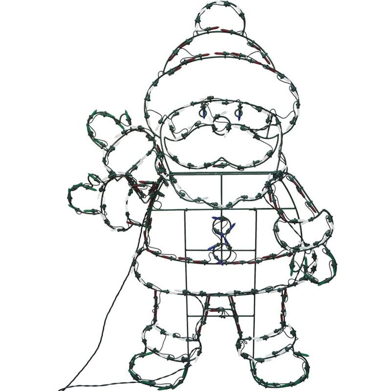 ProductWorks 48 In Pro-Line LED Animation Waving Santa Christmas Yard ...