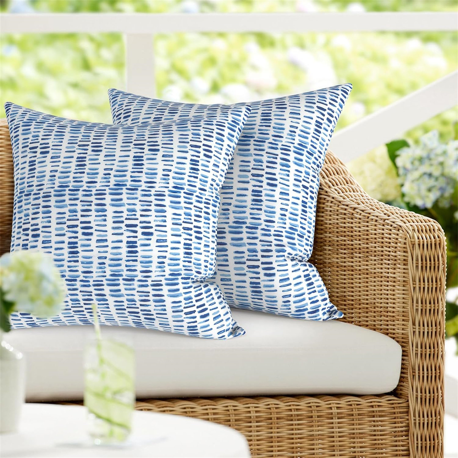 BIZMUD Set of 2 Patio Lumbar Pillows | Wayfair