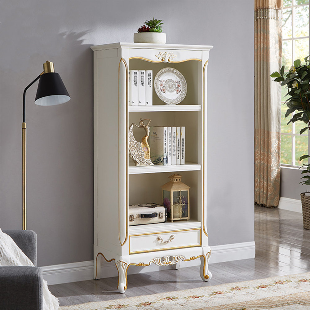 Romero European Style Solid Wood Carved Bookcase Bookcase | Wayfair