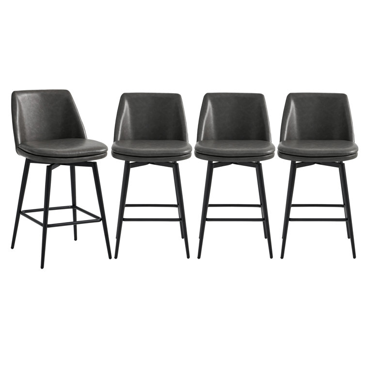 Wade Logan® Betzalel Swivel Upholstered 27'' Counter Stool with Metal ...
