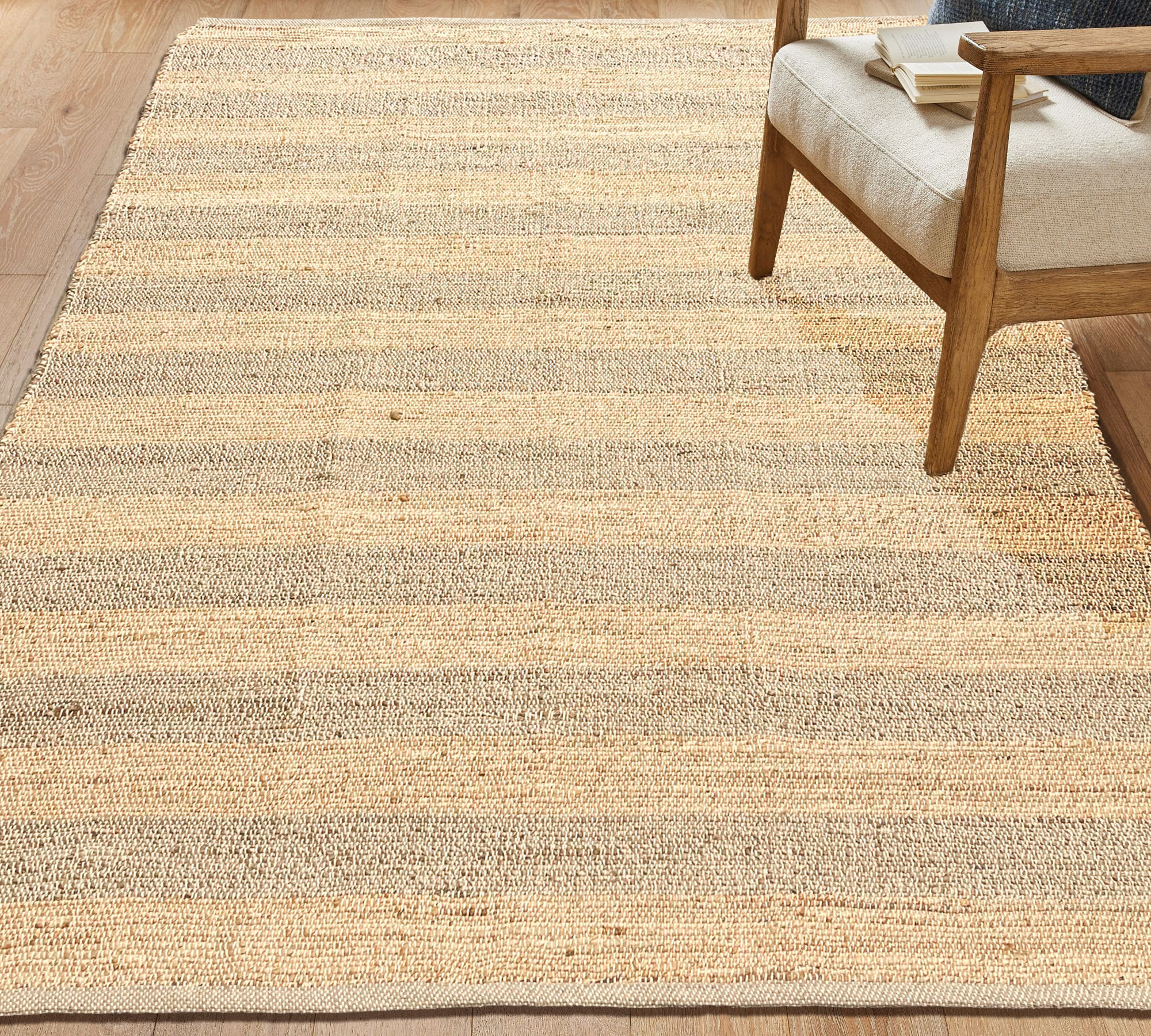 Highland Dunes Natural Jute Stripe Rug - Wayfair Canada