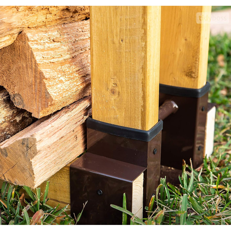 17 Stories Outdoor Firewood Log Storage Rack 2X4 Bracket Kit | Wayfair