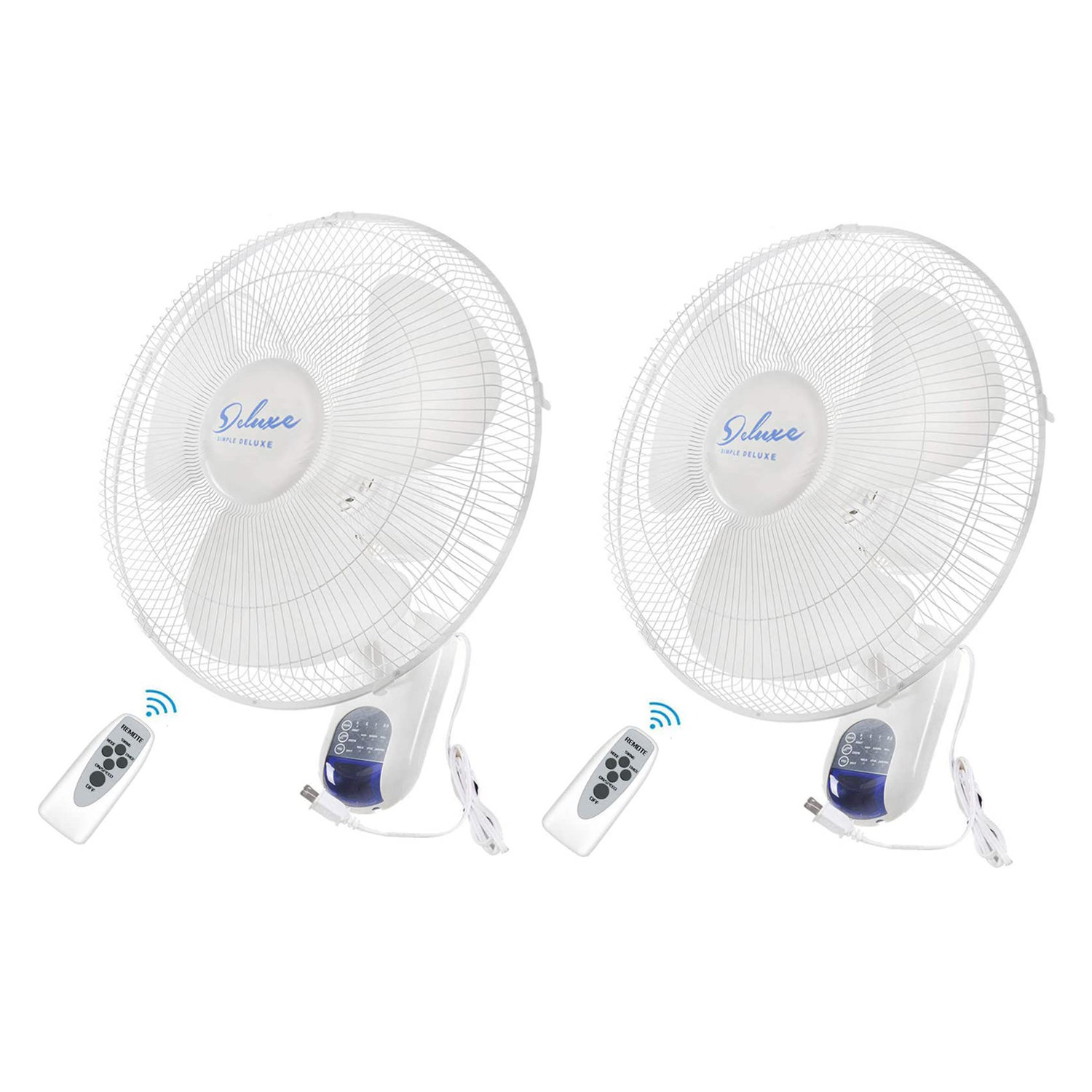 CG INTERNATIONAL TRADING 2 Pack 16 In. Indoor White Wall Mount Fan With ...