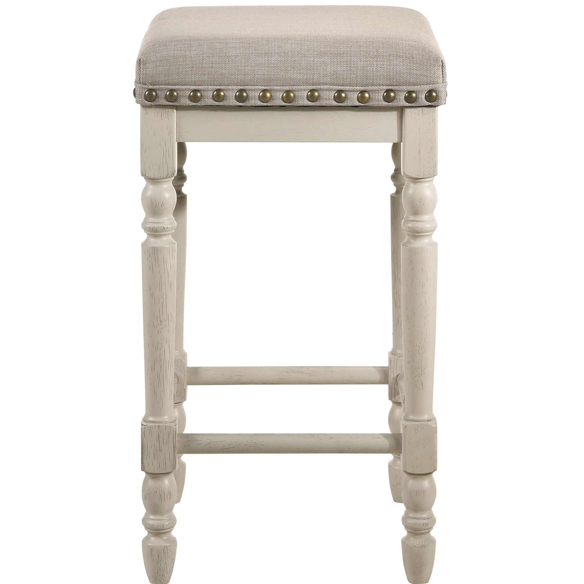 One Allium Way® Tan And Antique White Counter Height Stools ( Of 2 ...