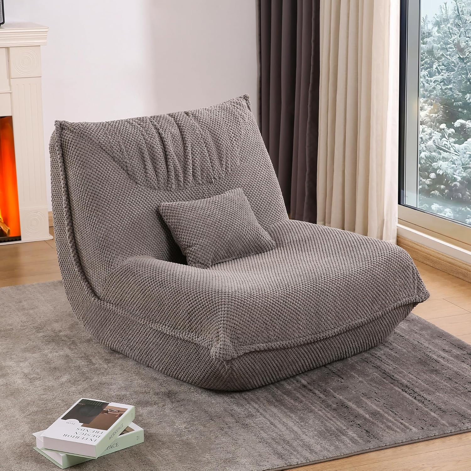 Trule Armless Bean Bag Chair & Lounger, Removable Lounge Chair Lazy ...