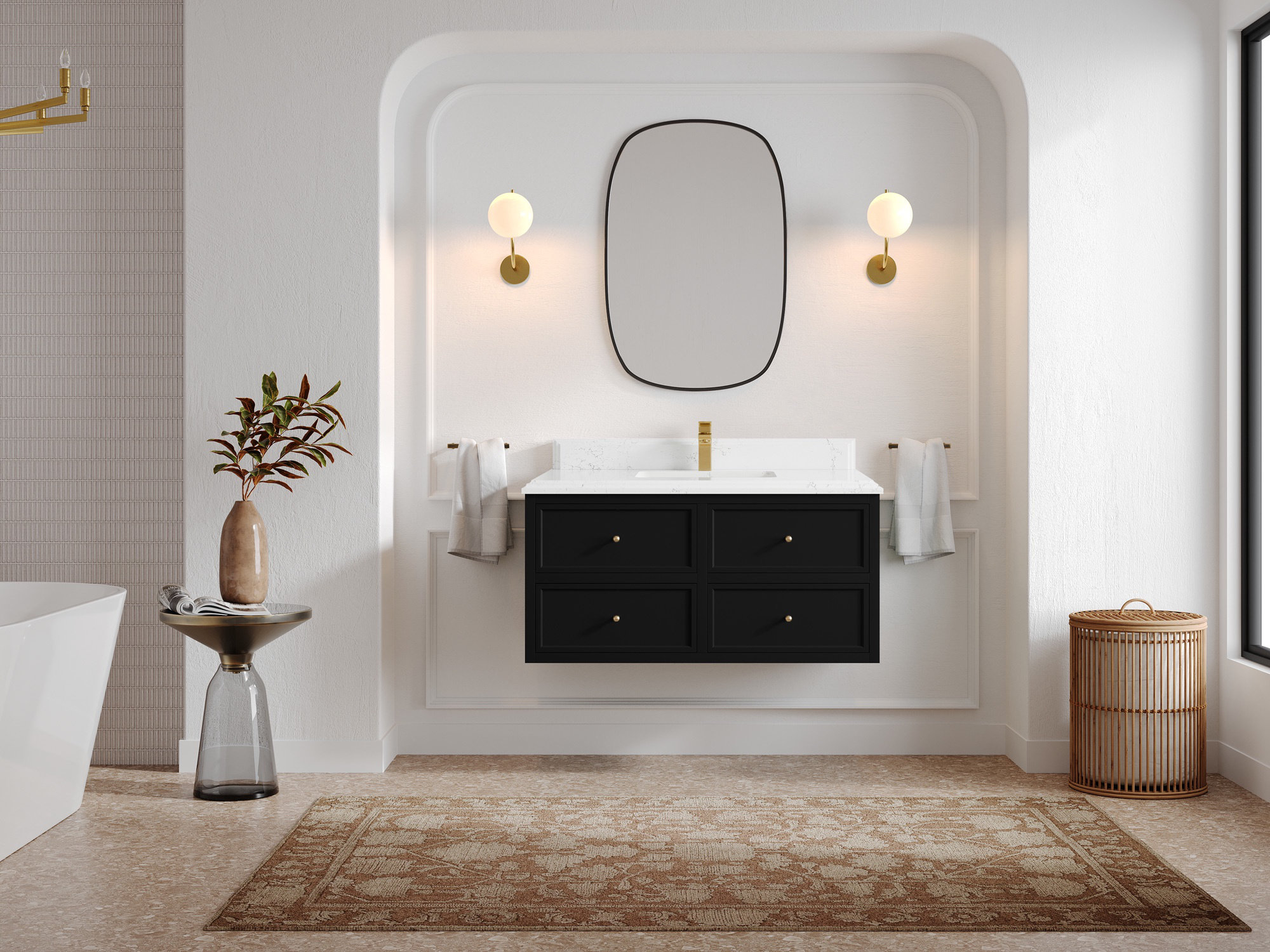 Willow Collections Roswell Floating 42'' Single Bathroom Vanity with ...