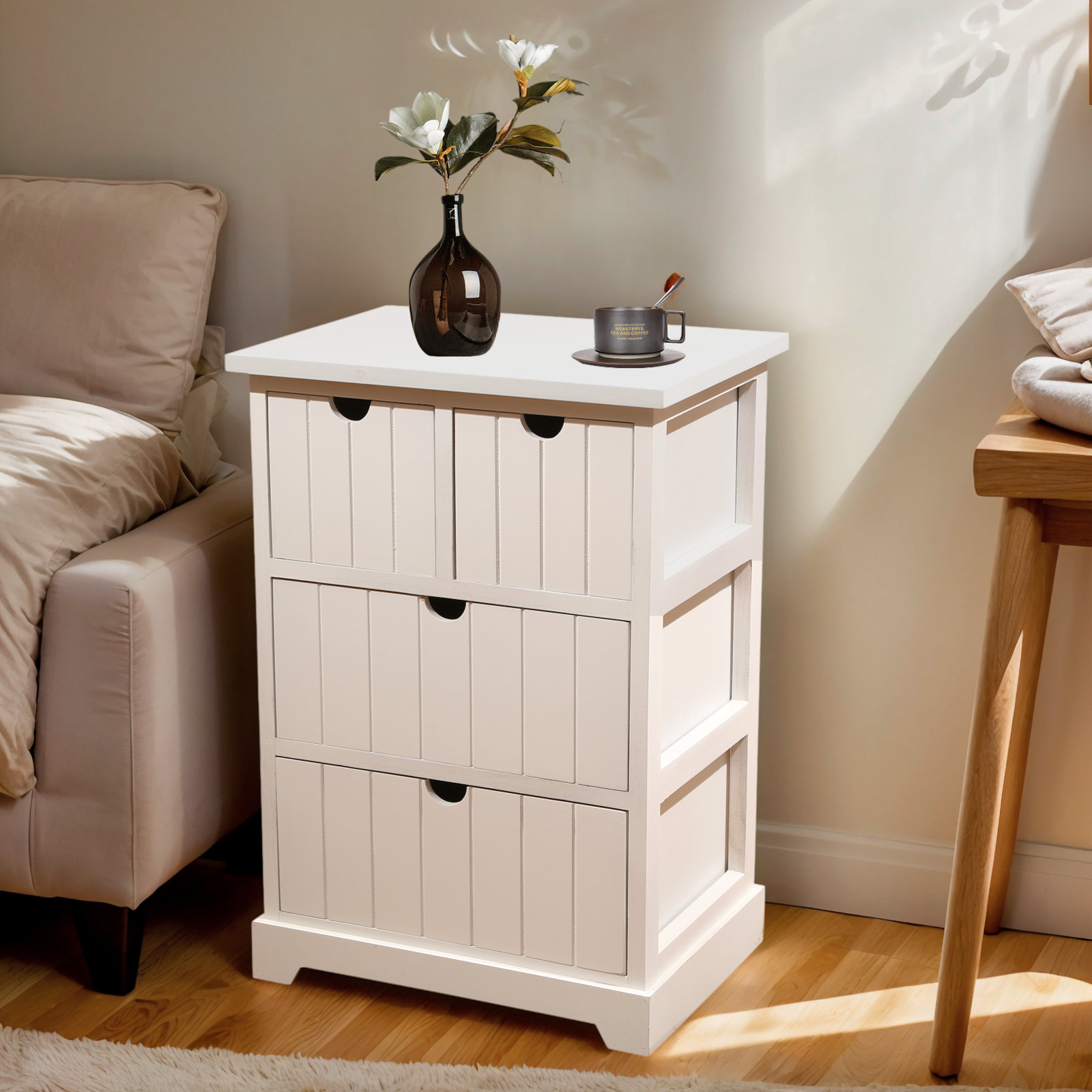 Winston Porter 4-Drawer Nightstand Wood End Table Bedside Tables ...