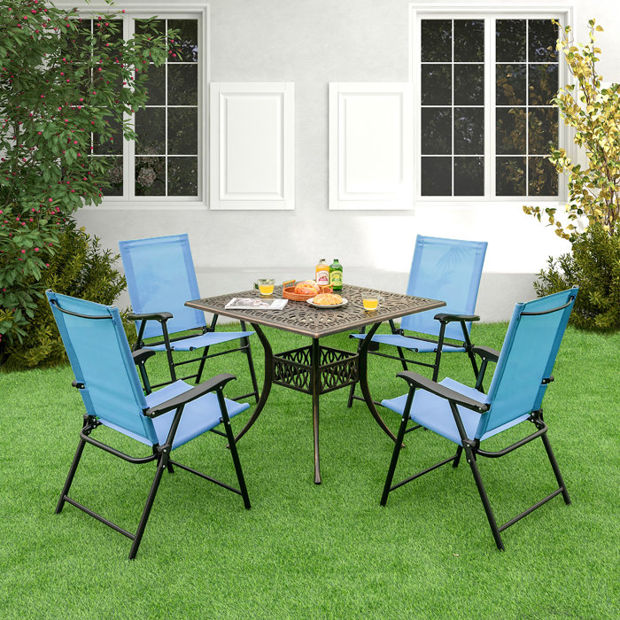Lark Manor Antiwan Fabric Patio Folding Chair Folding Chair Set | Wayfair