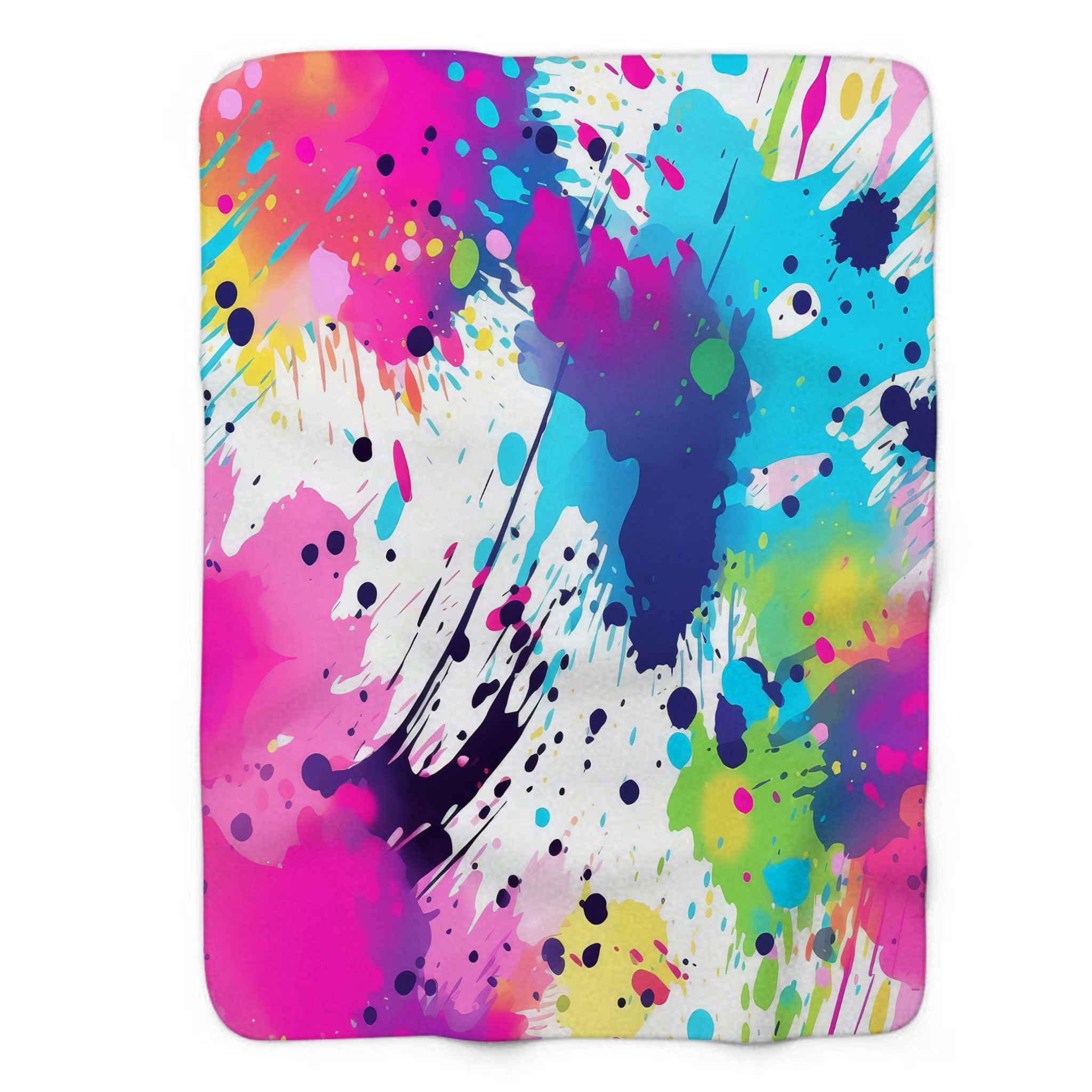 MentionedYou Technicolor Spillage - 1 Piece Premium Sherpa Blan Throw ...