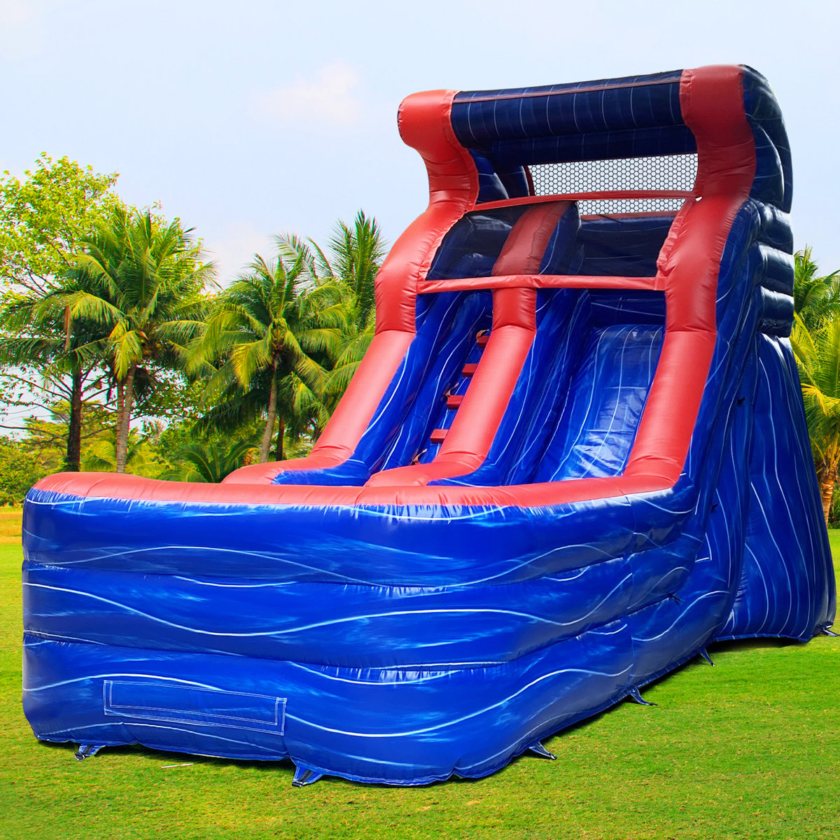 GOOSH 14' x 21' Red Concise Commercial Grade Water Slide with Splash ...