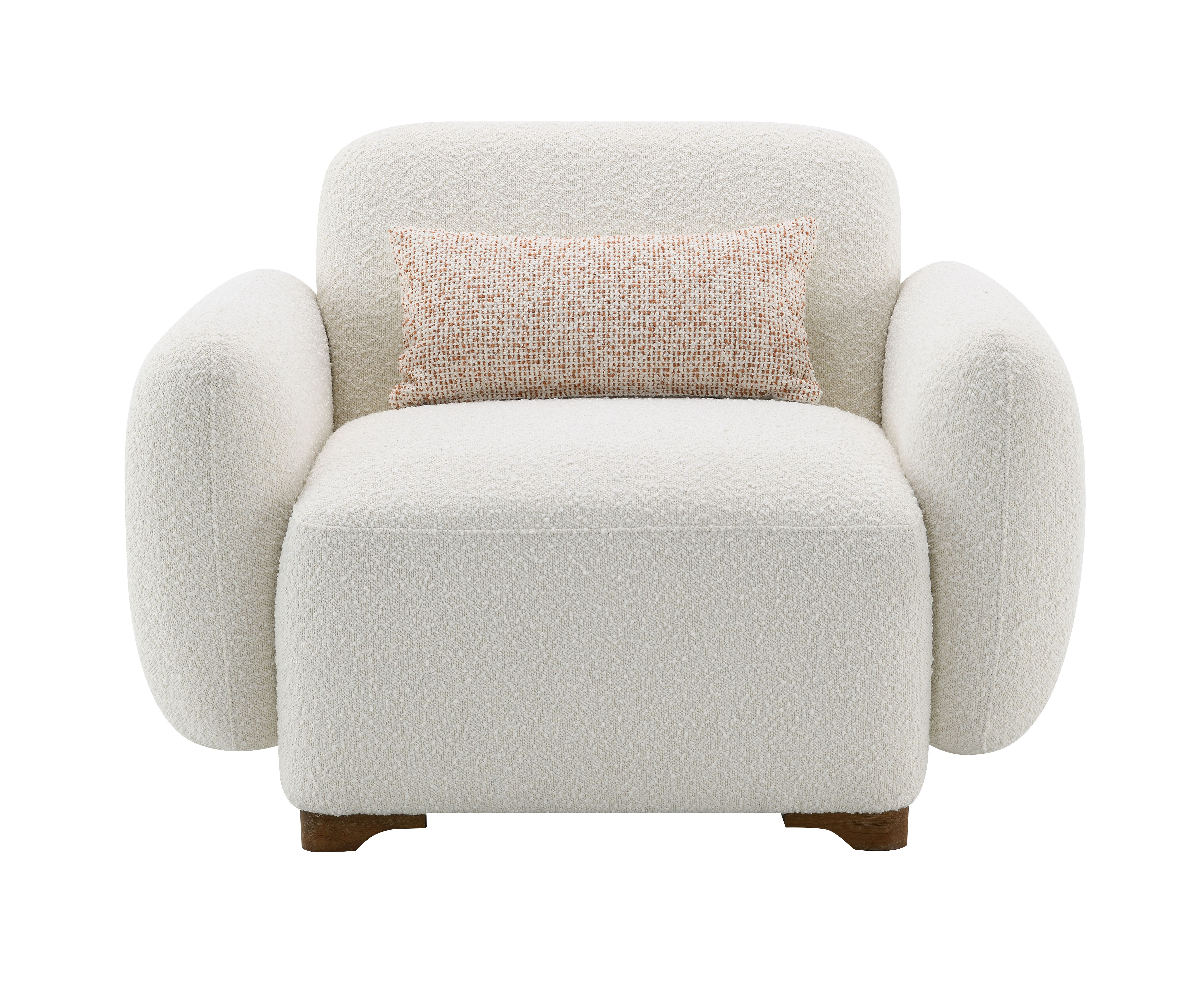 Brayden Studio® Faisa Armrest Chair with Pillow in Beige | Wayfair