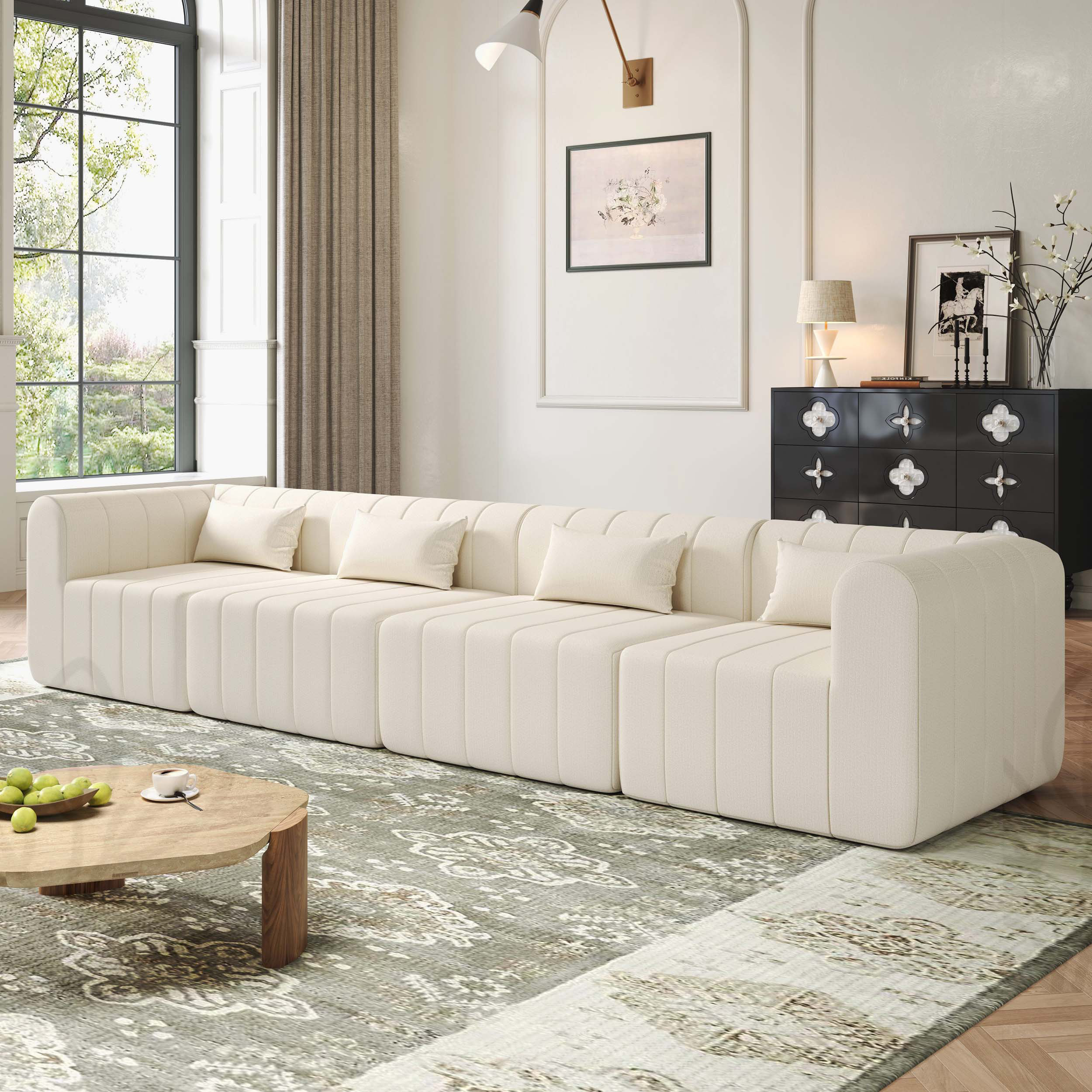 Latitude Run® 145.5 Inch Modular Full-Compressed Sectional Sofa ...