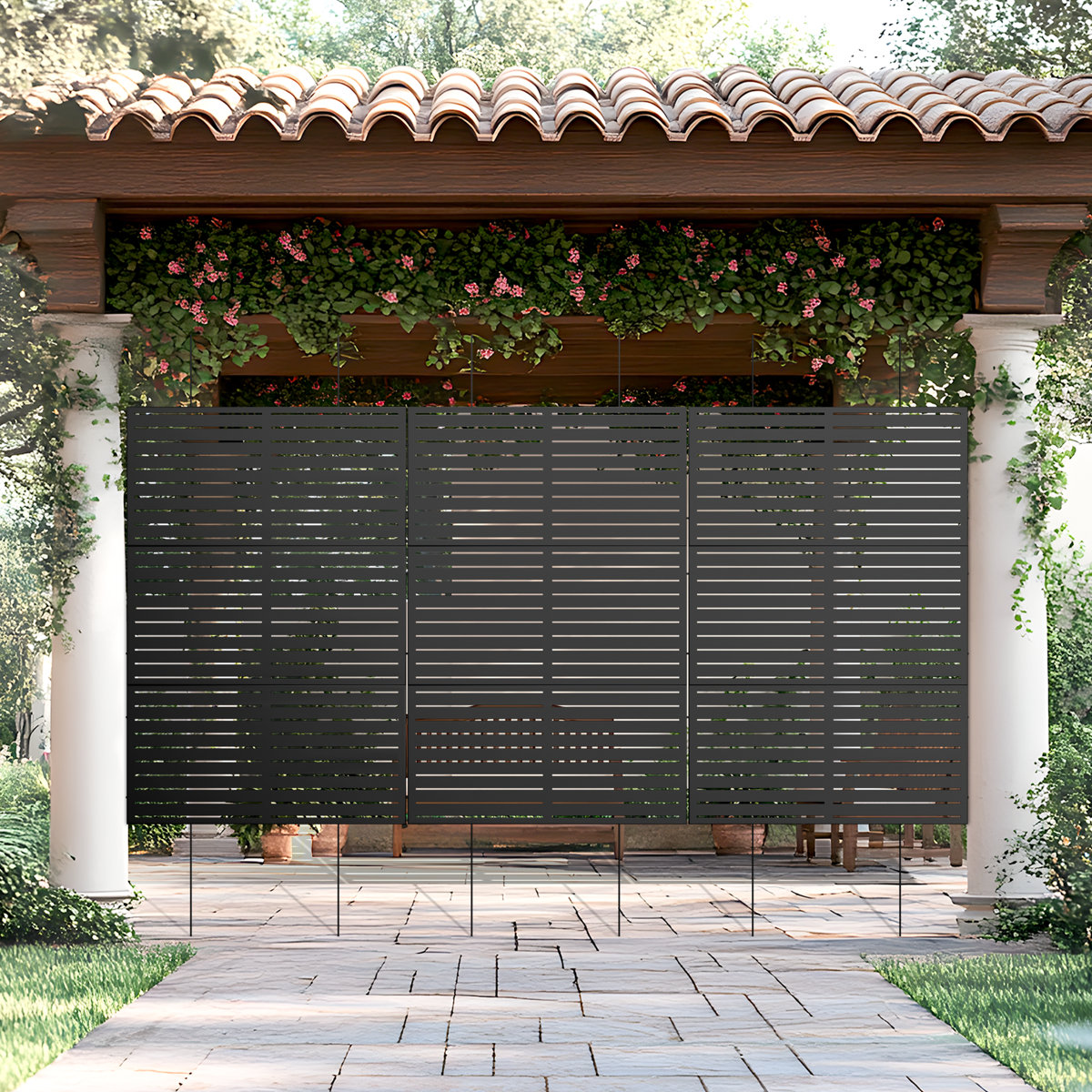 MAYEERTY 6 ft. H x 4 ft. W Metal Privacy Screen & Reviews | AllModern