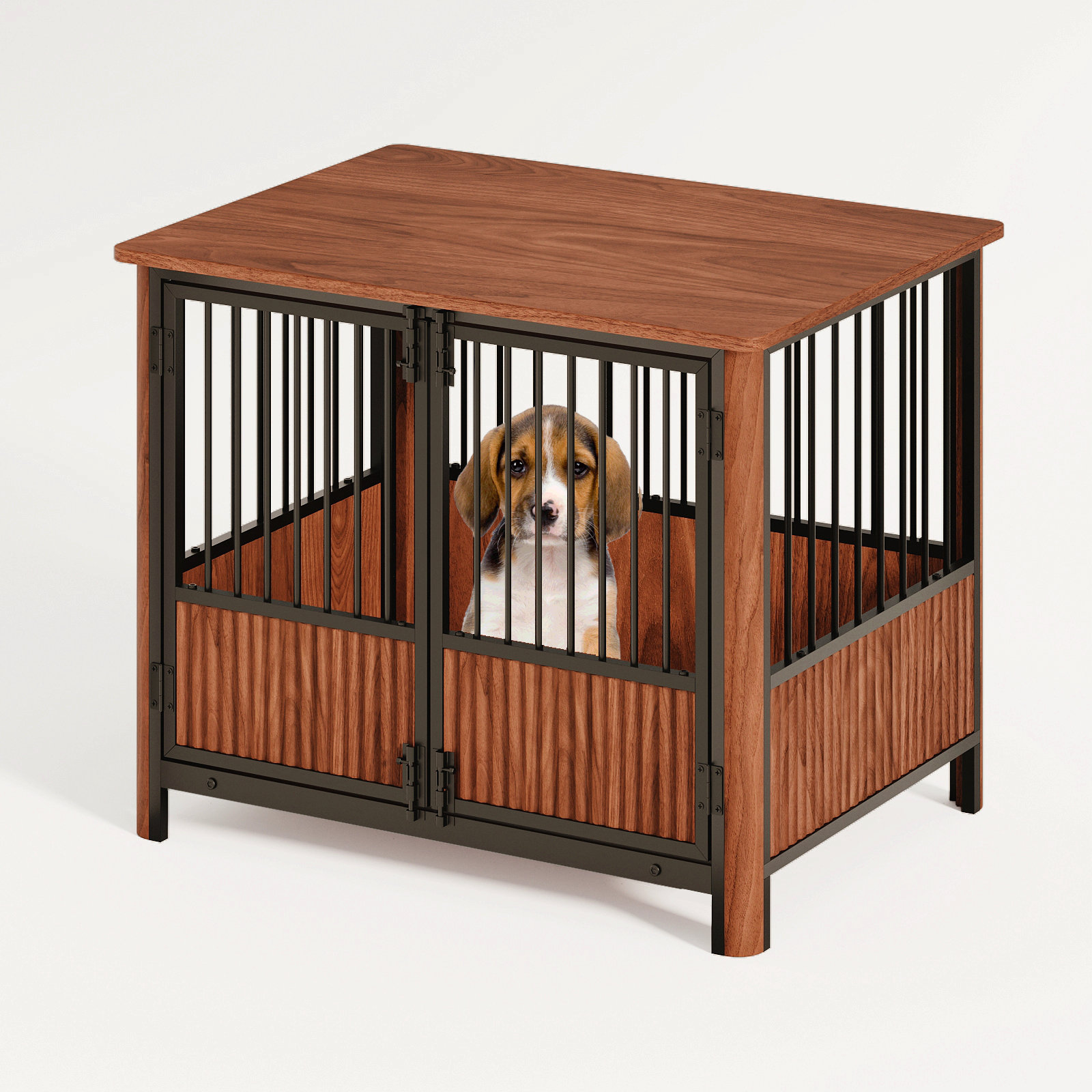 Tucker Murphy Pet™ Walnut Fluted Wood Furniture Style Dog Crate For ...
