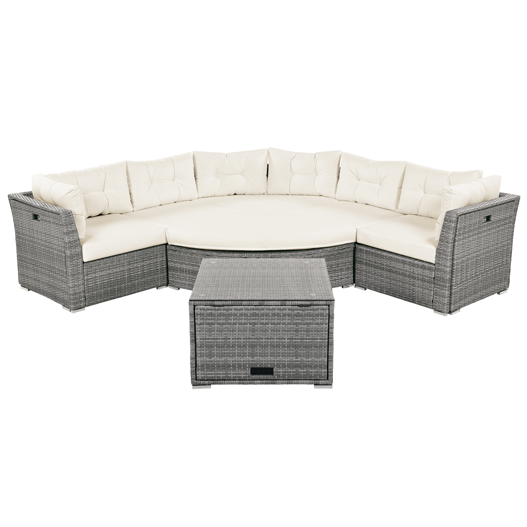 Hokku Designs Modular Comfort Rattan Patio Set For Relaxing Outdoor ...