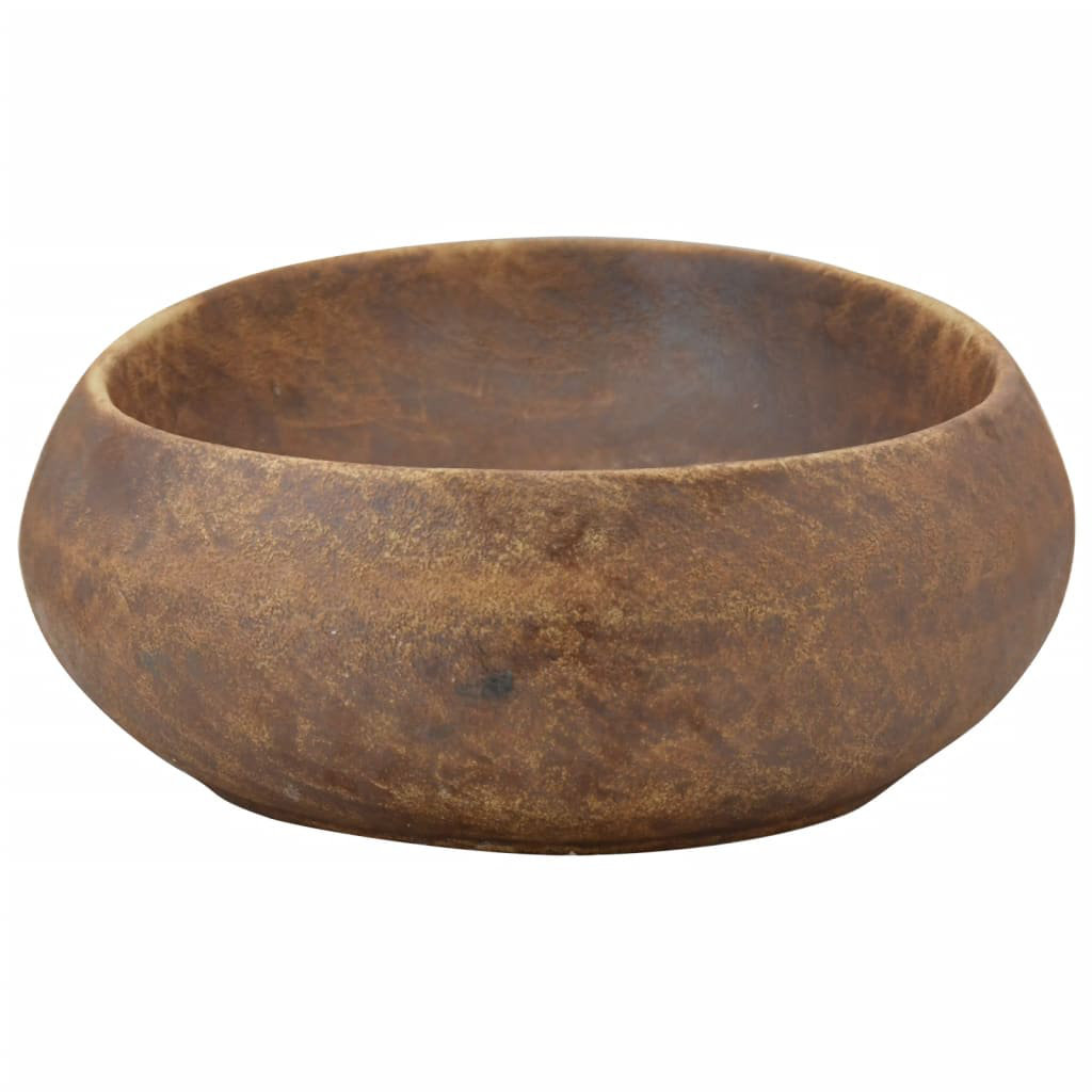 vidaXL Countertop Basin Brown Oval 23.2x15.7x5.9" Ceramic | Wayfair