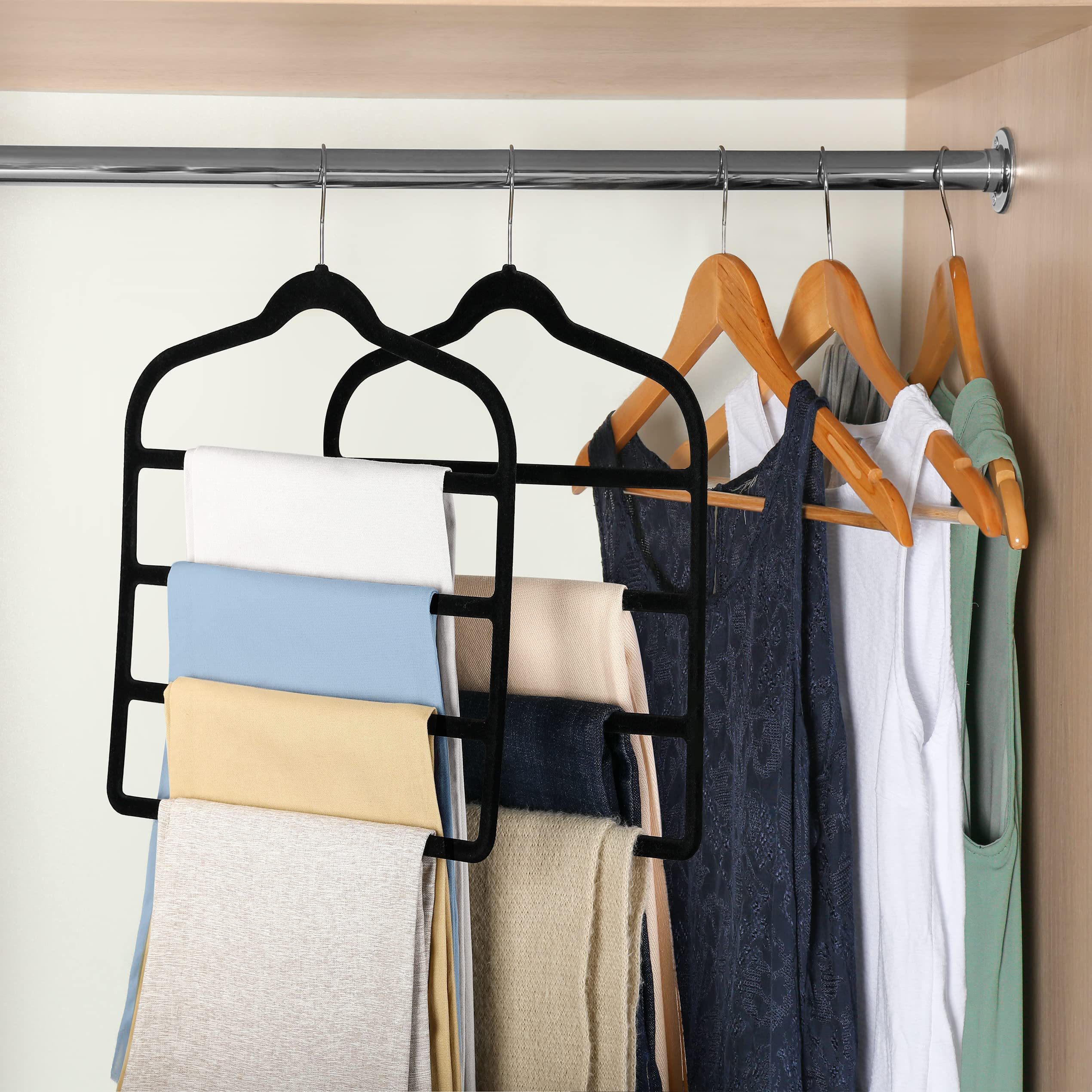 Rebrilliant Meradith Velvet Non-Slip Cascading Hanger for Skirt/Pants ...