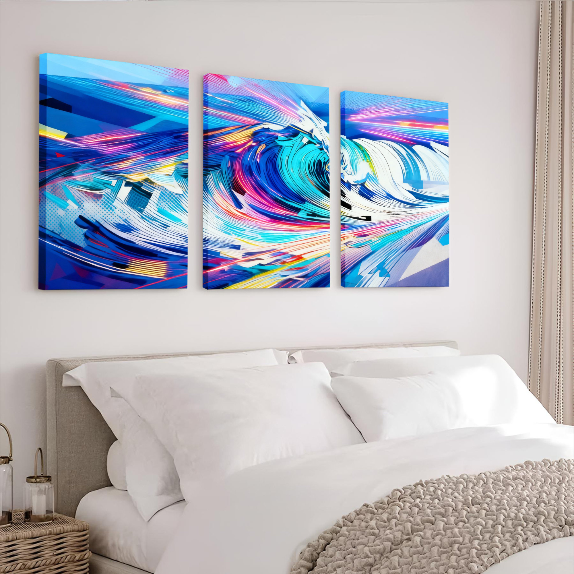 Winston Porter Abstract Wave Pattern Canvas Wrapped Wall Art Oil ...