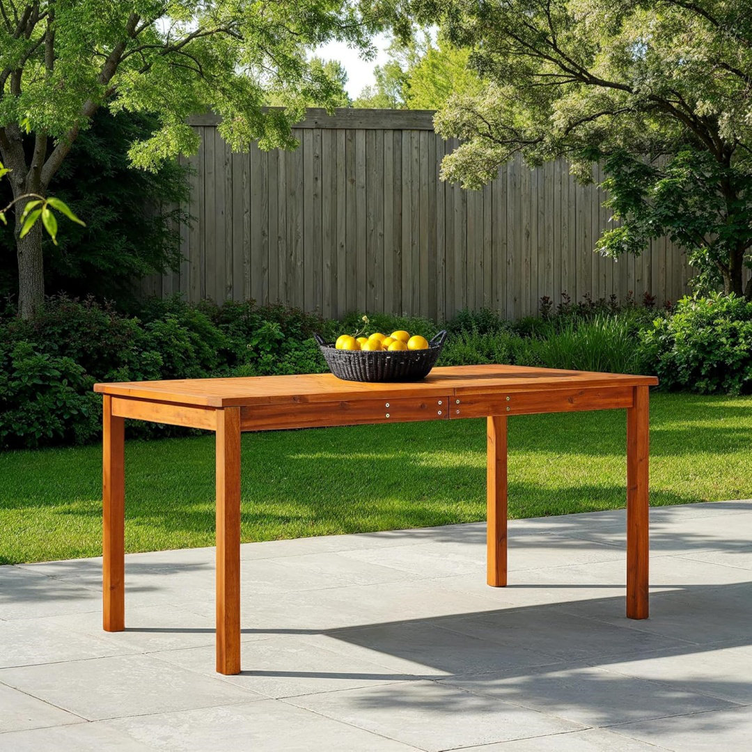 Lark Manor™ Contemporary Slatted Outdoor Dining Table, 34 Inch, Brown ...