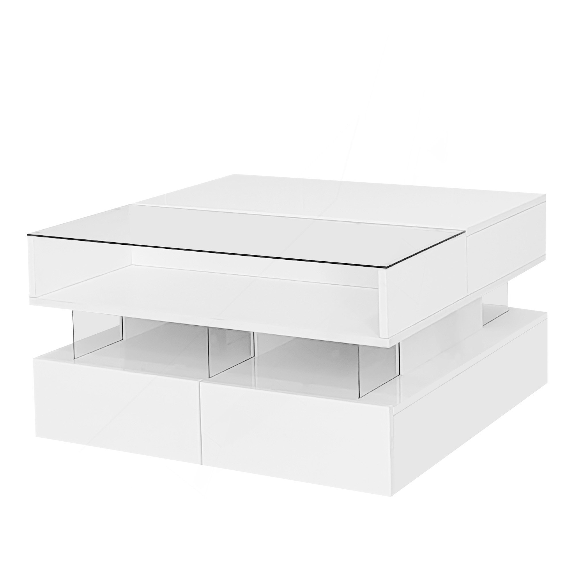 Ivy Bronx Lift-Top Coffee Table With 2 Drawers, Modern Square Coffee ...