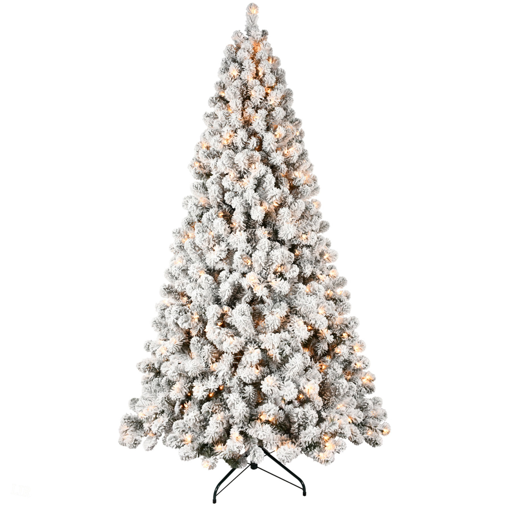 Alcott Hill® Flocked Pre-Lit Christmas Tree With 200 UL Warm White ...