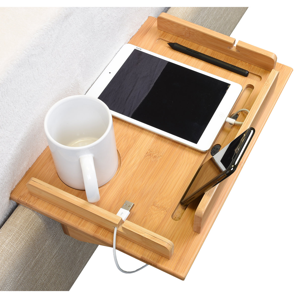 Tirrinia Bamboo Bedside Shelf Table, 14.8X10 Inches, Back to School ...